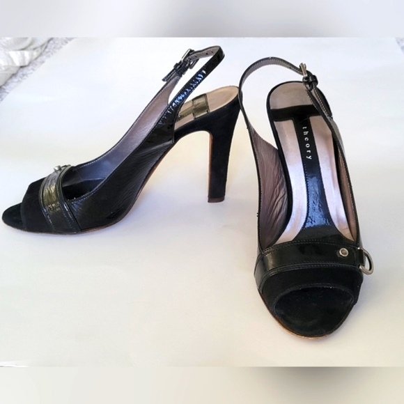 Theory | Shoes | Theory Sela Slingback Heels In Patent Leather And ...